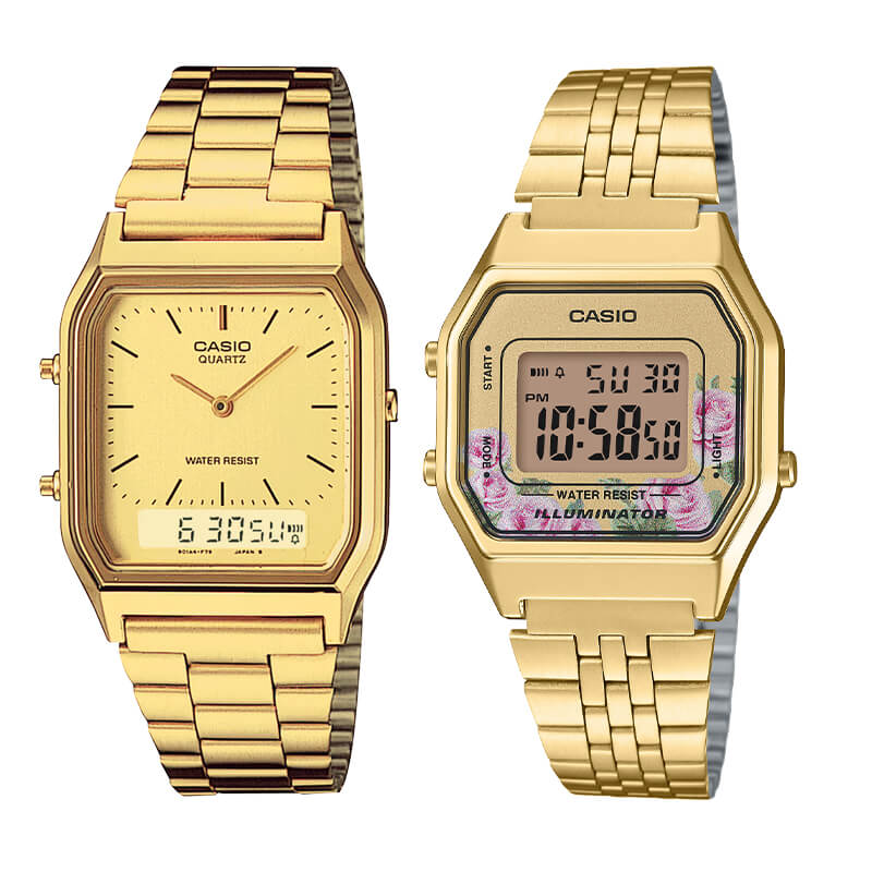Pack Casio Enamorados – Match Vintage Gold – La Relojería.cl